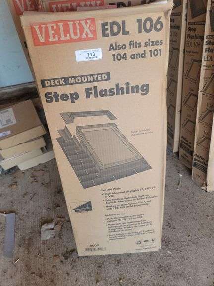 4 Boxes Velux Step Flashing - Baer Auctioneers - Realty, LLC