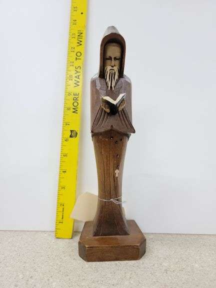 Wooden Monk From Mexico - Baer Auctioneers - Realty, LLC