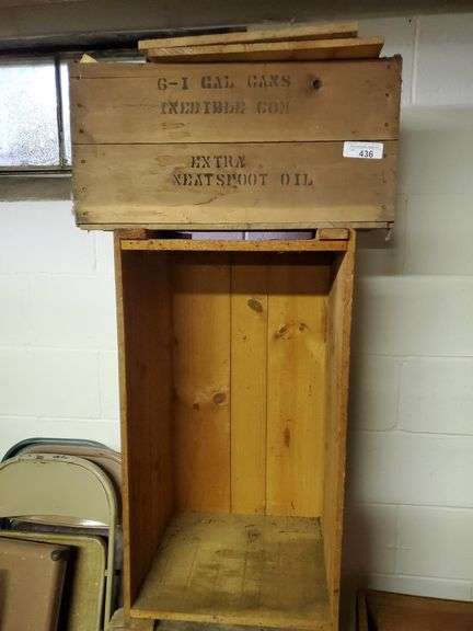 3 Wood Shipping Boxes, Merck Chemical Works Boxes - Baer Auctioneers ...