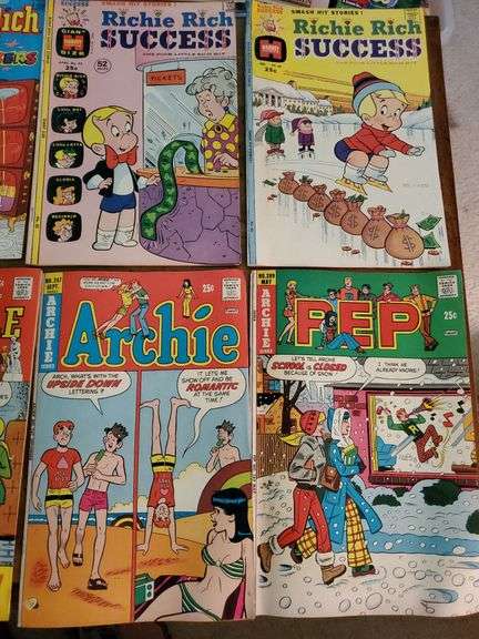 .25c Comic Books, 15 ct, Archie, Pep, Richie Rich - Baer Auctioneers ...