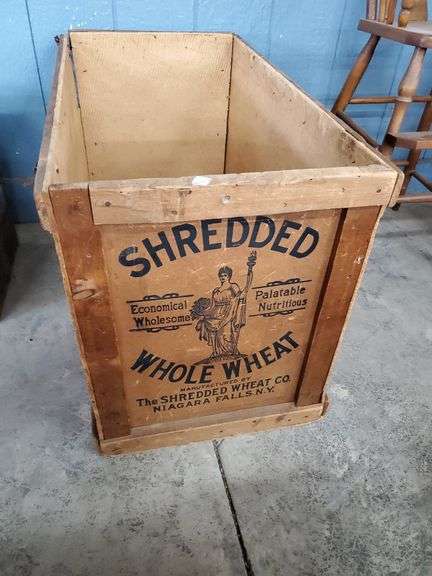 Vintage Shredded Whole Wheat Shipping Box - Baer Auctioneers - Realty, LLC