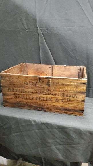 1930’s Cognac Hennessy Wood Shipping Box - Baer Auctioneers - Realty, LLC
