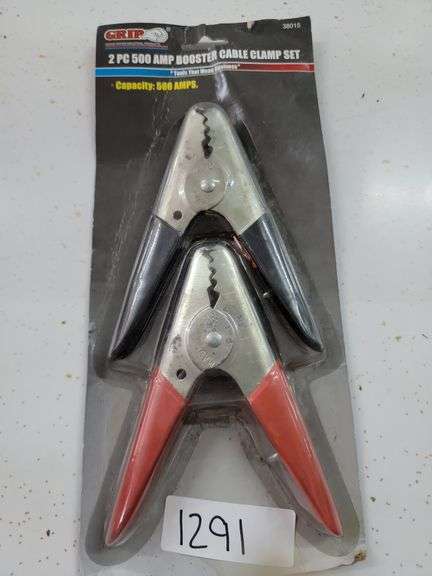 2 Pc. 500 Amp Booster Cable Clamp Set - Baer Auctioneers - Realty, LLC