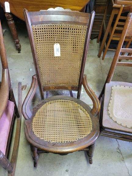 Antique Cane Back & Bottom Rocker - Baer Auctioneers - Realty, LLC