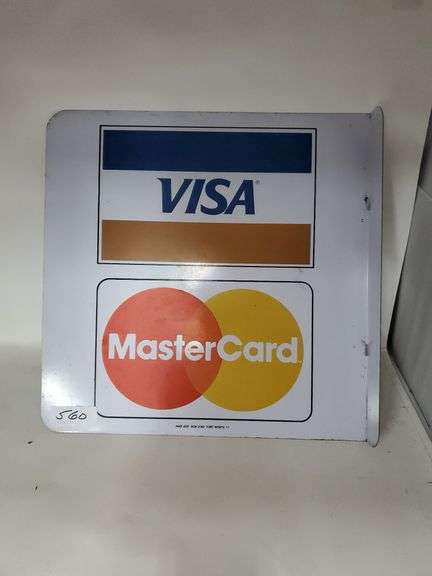 Visa Mastercard Metal Sign - Baer Auctioneers - Realty, LLC