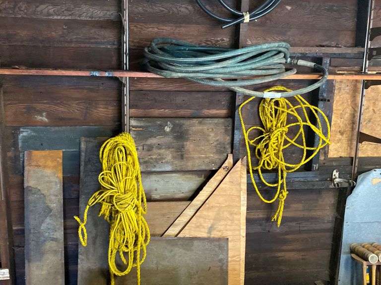 Hose, Rope, Assorted Cut Boards - Baer Auctioneers - Realty, LLC