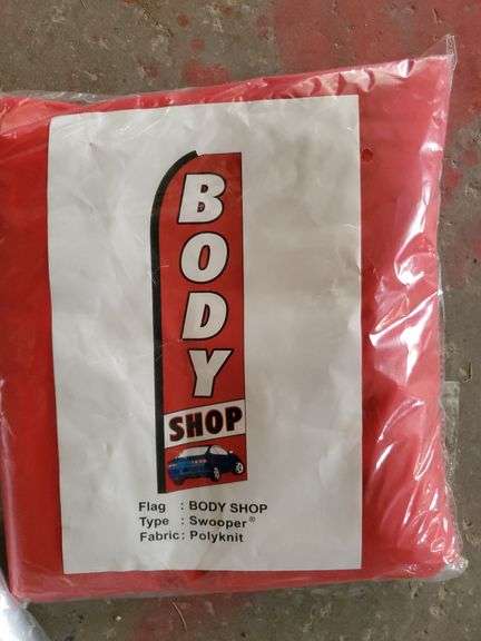 Body Shop Flag Sign - Baer Auctioneers - Realty, LLC