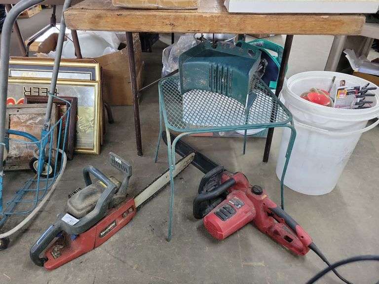 Homelite Dx Chain Saw, Craftsman Electric Chain Saw, Patio Table & Hose ...