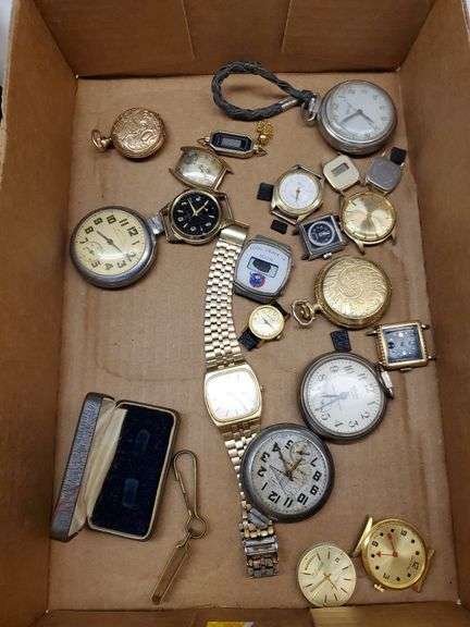 Box of Watches Some For Parts - Baer Auctioneers - Realty, LLC