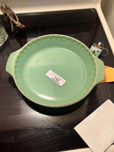 Vintage FireKing Jadeite Pie Pan - Baer Auctioneers - Realty, LLC