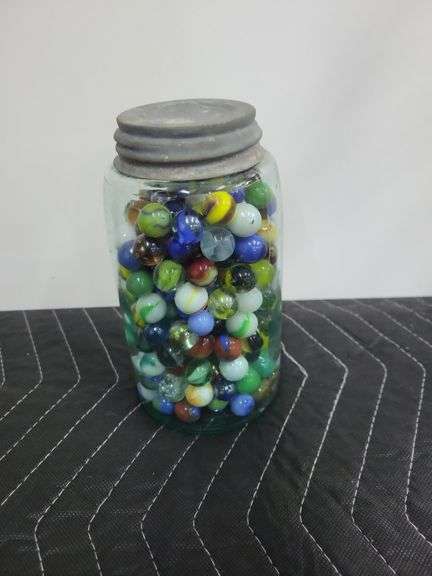 Mason Jar of Marbles - Baer Auctioneers - Realty, LLC