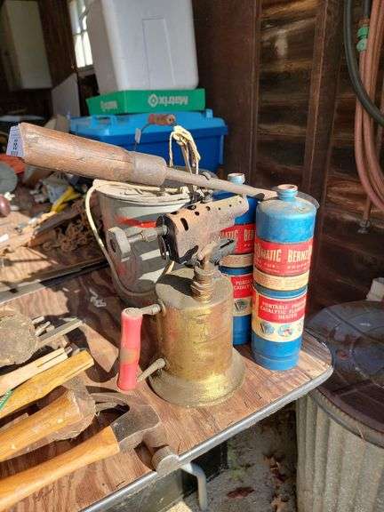 Antique Torch and Iron, 2 Propane Tanks - Baer Auctioneers - Realty, LLC