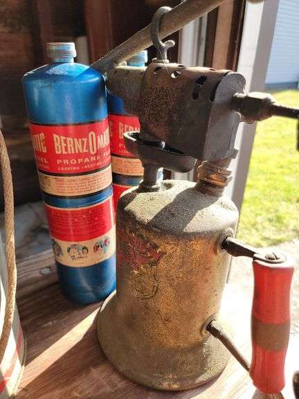 Antique Torch and Iron, 2 Propane Tanks - Baer Auctioneers - Realty, LLC