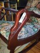 Upholstered Goose Neck Rocking Chair - Baer Auctioneers - Realty, LLC
