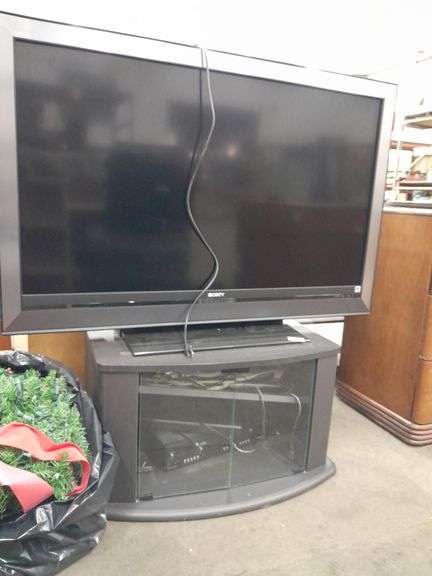 52" Sony Bravia TV With Stand, Remotes, Blu-ray Player, Combo Vhs/DVD ...