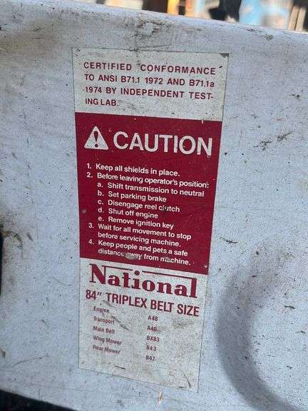 National Triplex Mower - Baer Auctioneers - Realty, LLC