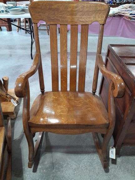 Antique Wooden Slipper Rocking Chair - Baer Auctioneers - Realty, LLC