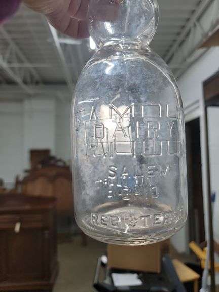 Famous Dairy From Salem Ohio Milk Bottle - Baer Auctioneers - Realty, LLC