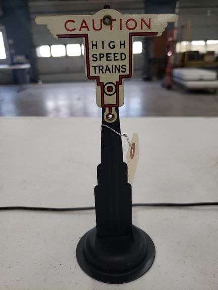 Vintage Mar Lines Rail Crossing Sign with Bell, Next Train Leaves Sign ...