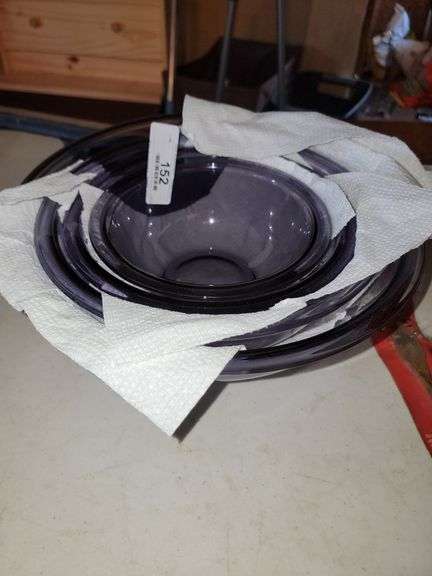 4 Purple Pyrex Bowls - Baer Auctioneers - Realty, LLC
