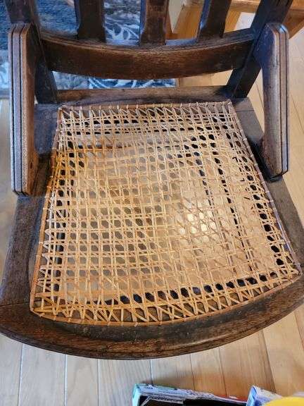 Antique Cane Bottom Chair From Germany - Baer Auctioneers - Realty, LLC