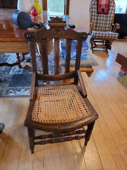 Antique Cane Bottom Chair From Germany - Baer Auctioneers - Realty, LLC