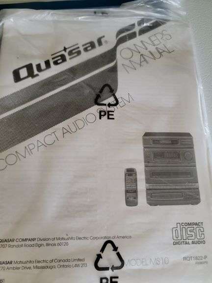 Quasar Stereo W/ 2 Speakers - Baer Auctioneers - Realty, LLC