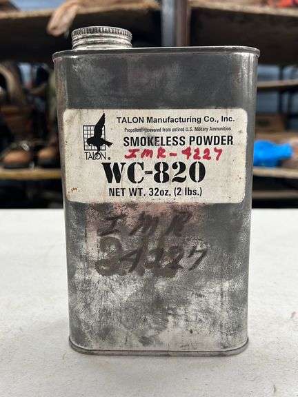 Talon WC-820 Smokeless Powder - Baer Auctioneers - Realty, LLC
