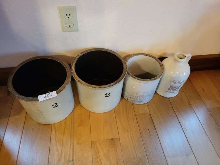 4 Assorted Crocks - Baer Auctioneers - Realty, LLC