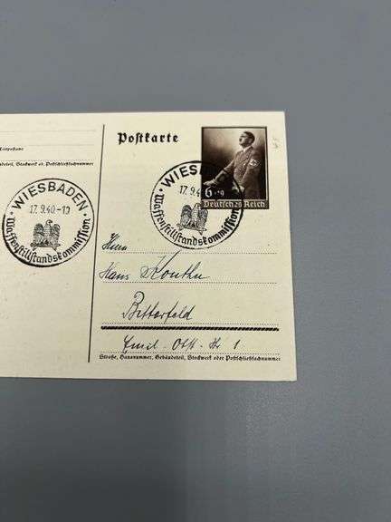 Adolf Hitler German Early War Iron Cross Post Card - Baer Auctioneers ...