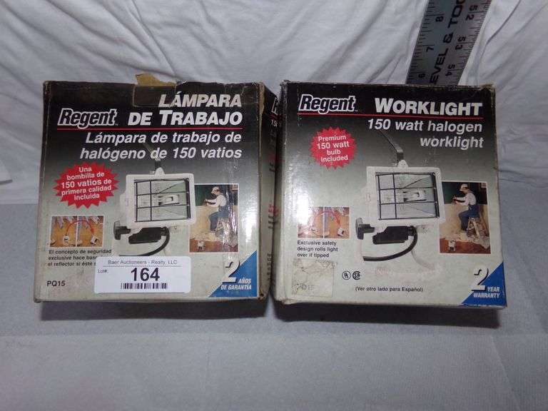 2 - Regent 150 Watt Halogen Work Light - Baer Auctioneers - Realty, LLC