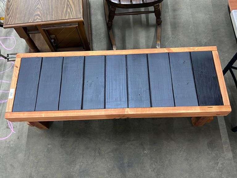 Custom Built Stained Bench - Baer Auctioneers - Realty, LLC