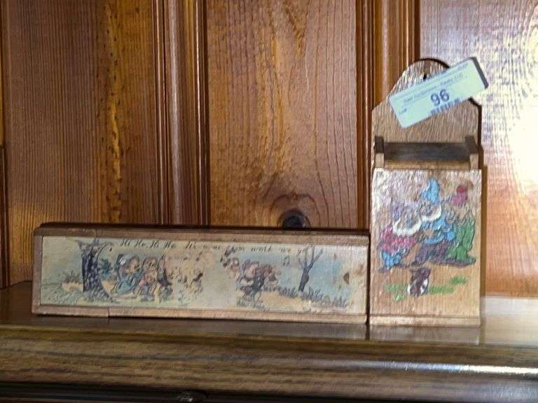 Vintage Wood Snow White Pencil Box and Waste Box - Baer Auctioneers ...