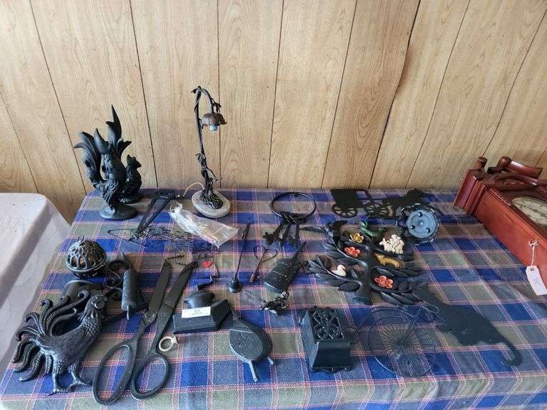 Cast Iron Table Lamp & Wall Decorations, Some Cast Iron - Baer ...