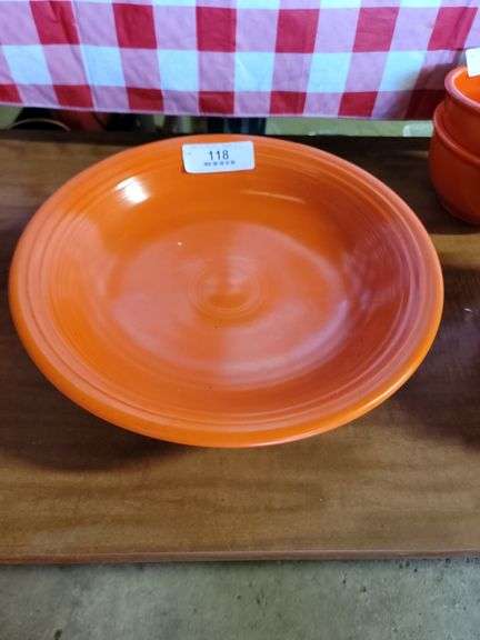 Large Radioactive Red Fiesta Serving Bowl - Baer Auctioneers - Realty, LLC