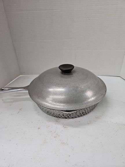 Vintage Nickel Plated Cast Iron Skillet with Aluminum Lid - Baer ...