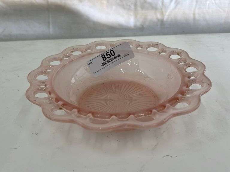 Fluted Pink Depression Bowl - Baer Auctioneers - Realty, LLC