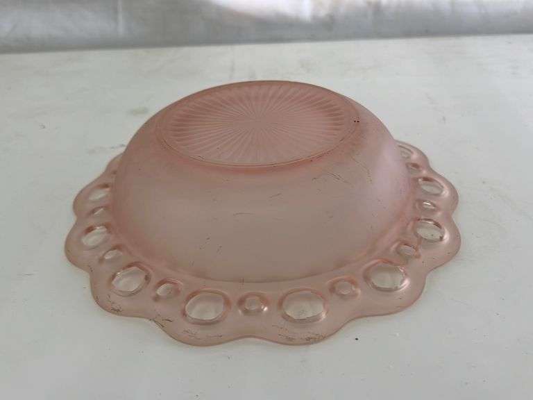 Fluted Pink Depression Bowl - Baer Auctioneers - Realty, LLC