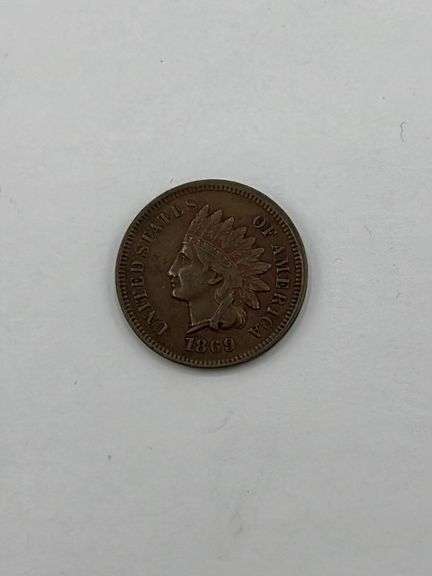 1869, 9 over 9 Indian Head Penny - Baer Auctioneers - Realty, LLC