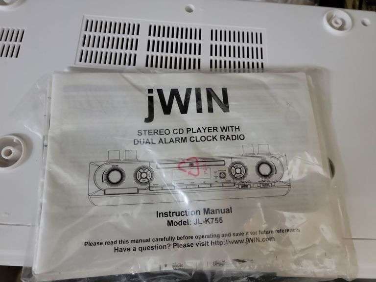 JWIN Stereo CD Player W/ Alarm Clock Radio - Baer Auctioneers - Realty, LLC