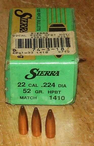 20 Sierra 22 Cal Bullets - Baer Auctioneers - Realty, LLC