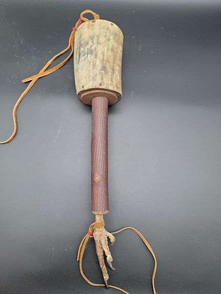 Native American Femur Bone Rattle W/ Turkey Foot - Baer Auctioneers ...