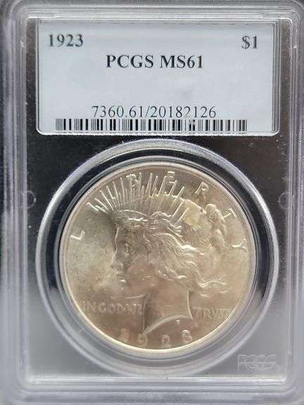 1923 MS61 Silver Peace Dollar (PCGS) - Baer Auctioneers - Realty, LLC