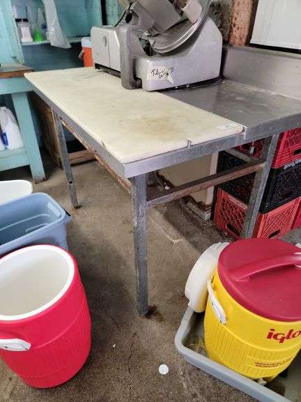 Stainless Steel Food Prep Station with Poly Cutting Board - Baer ...