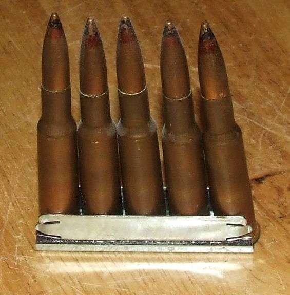 5 Rounds Russian 7.62X54 R Red-Black Tip - Baer Auctioneers - Realty, LLC