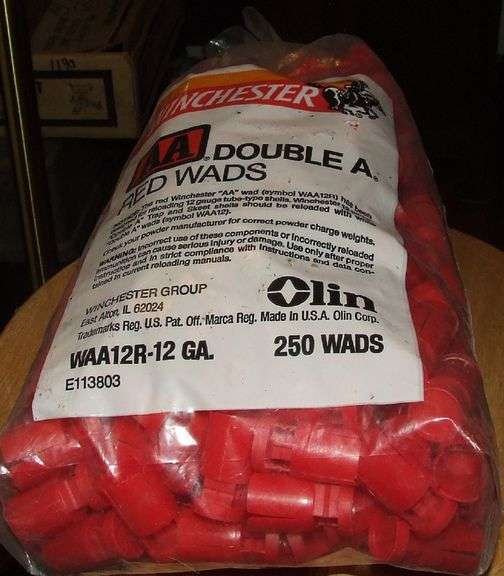 250 Winchester Double A Red Wads - Baer Auctioneers - Realty, LLC