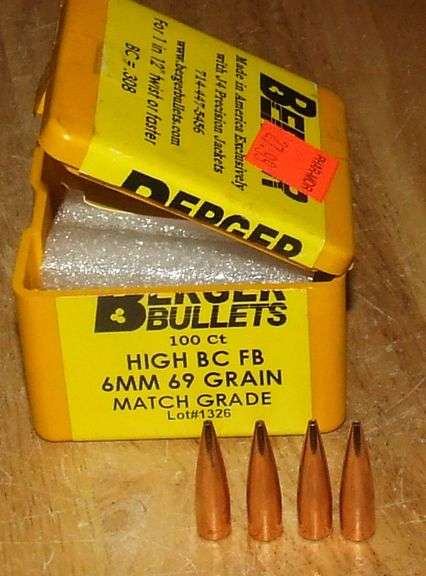 36 Berger 6mm Bullets - Baer Auctioneers - Realty, LLC
