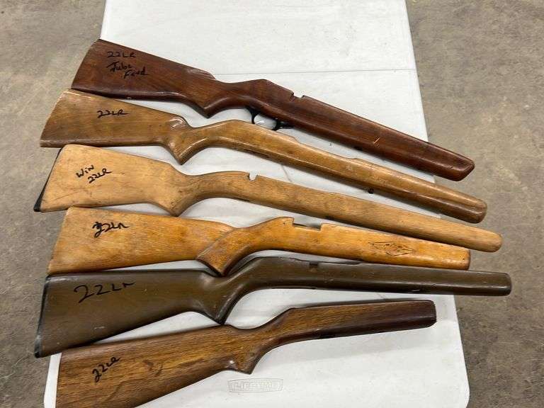 6 assorted wooden rifle stocks - Baer Auctioneers - Realty, LLC