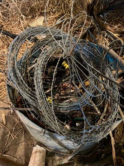 Barbed Wire Segments, Damaged Chair - Baer Auctioneers - Realty, LLC