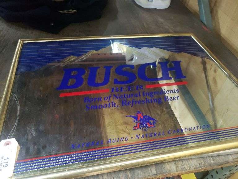 Busch Beer Sign, Bud Light Sign - Baer Auctioneers - Realty, LLC